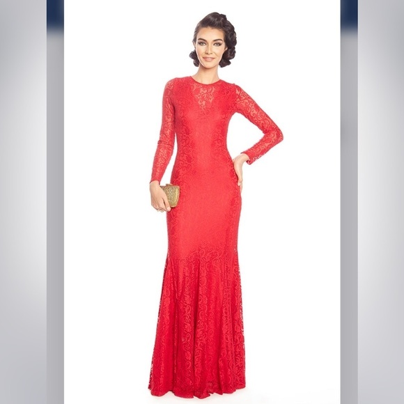 Posh Couture | Dresses | Posh Couture Red Lace Gown V3 | Poshmark